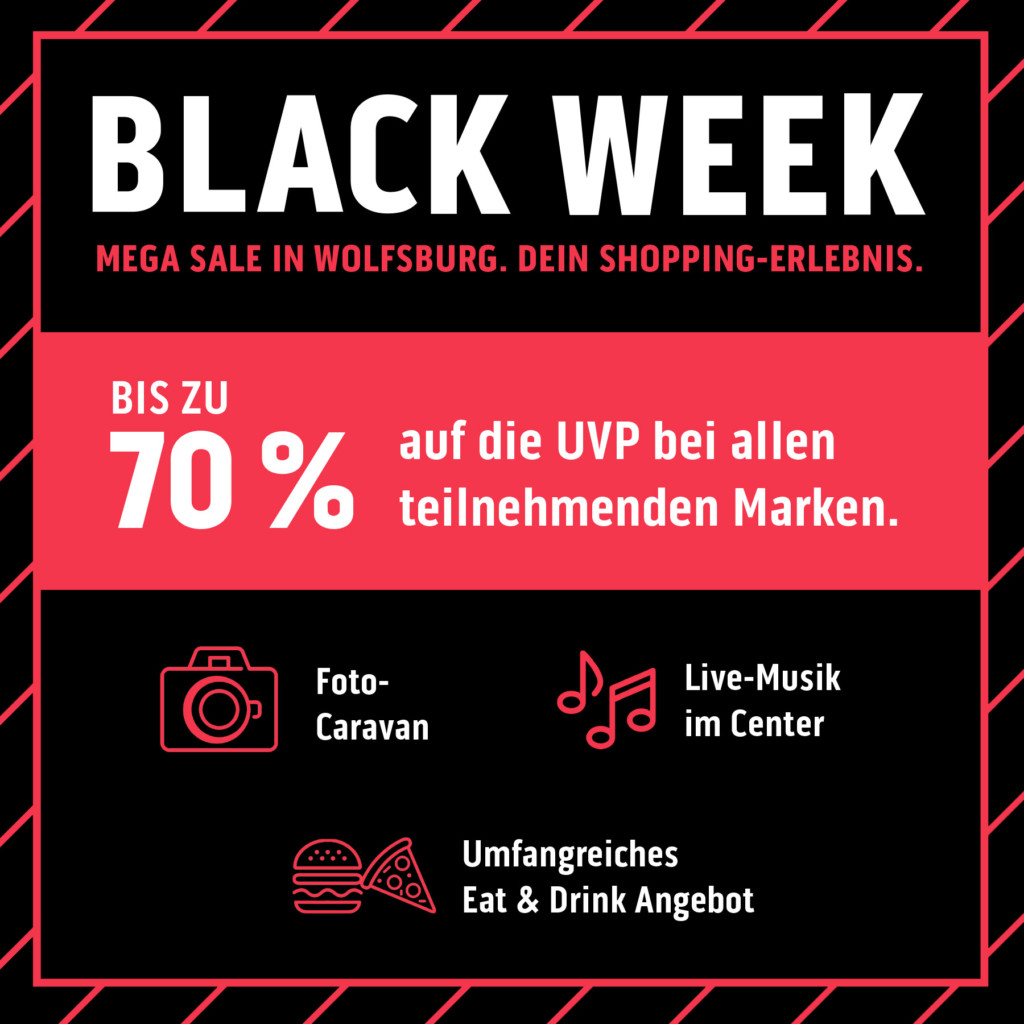 BLACK WEEK 2024 - Das Programm | Designer Outlets WolfsburgDesigner ...